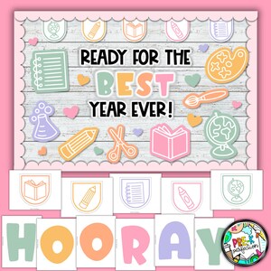 Pastel Back to School Bulletin Board , Hooray You Are Finally Here ...