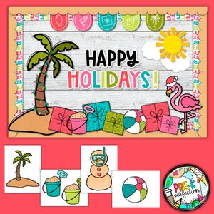 Christmas Bulletin Board | Tropical Christmas Bulletin Board | Beach ...