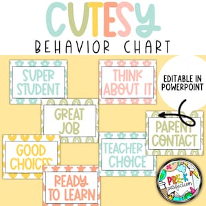 Cutesy Classroom Decor | Behavior Chart | Pastel Doodle Decor ...