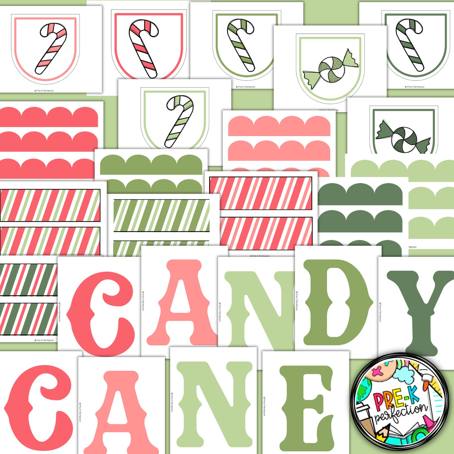 Candy Cane Lane Bulletin Board Kit: Holiday Classroom Decor (digital ...
