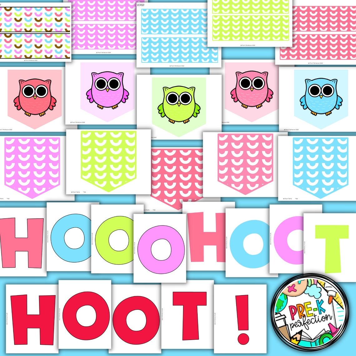 Rainbow Baby Owl Bulletin Board Forest Animal Bulletin Board - Etsy