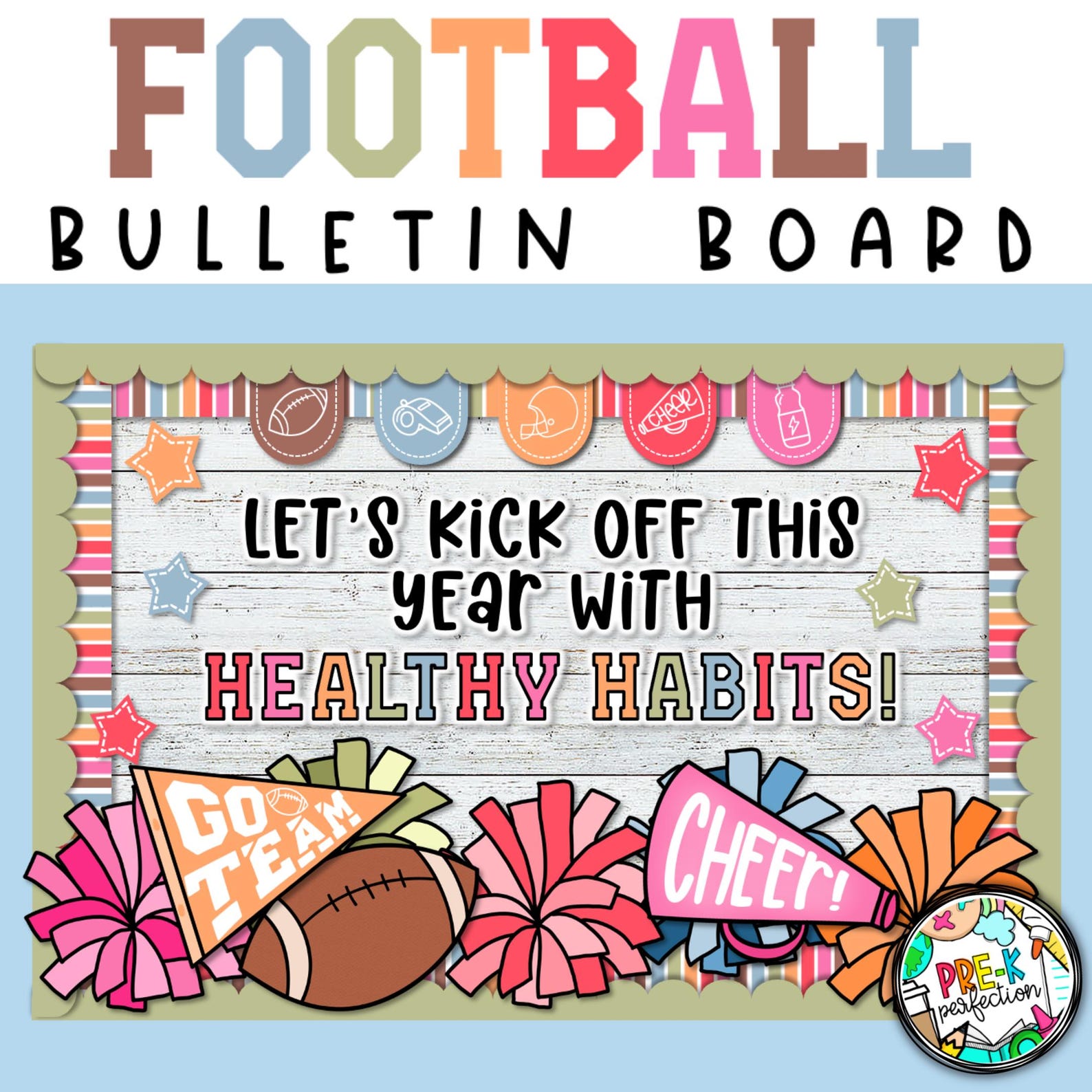Football Health Bulletin Board Kit: Classroom Decor (digital Download ...