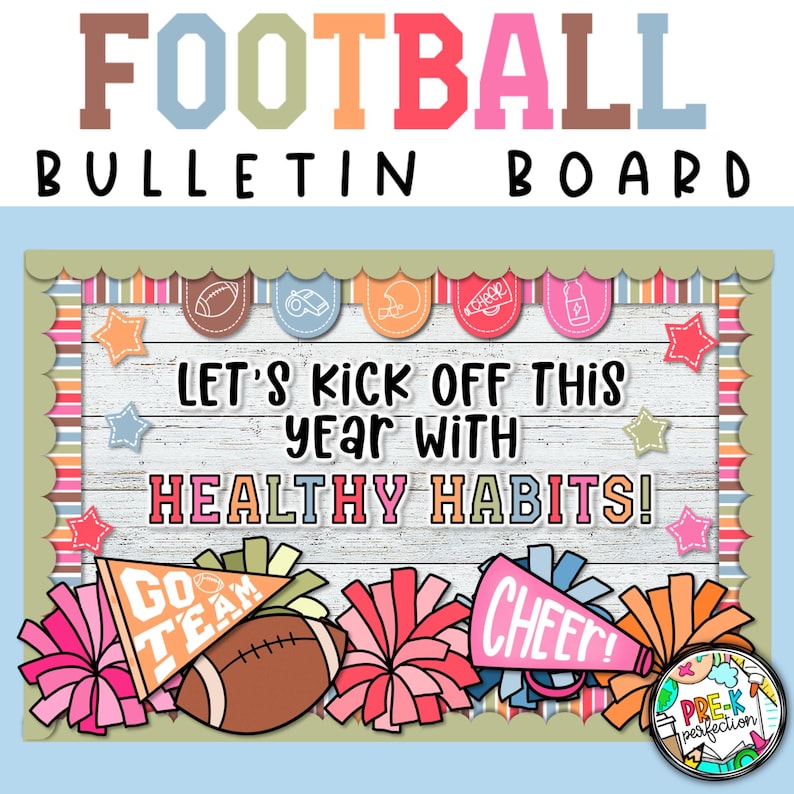 Football Health Bulletin Board Kit: Classroom Decor (digital Download ...