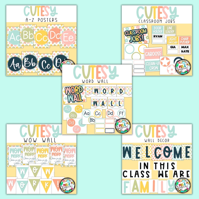 Pastel Classroom Decor Bundle: Cutesy Doodle Theme (digital Download ...