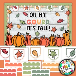 Fall Leaves Bulletin Board | Pumpkin Decor | Autumn Bulletin Board - Etsy