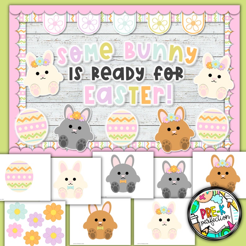 Easter Bunny Bulletin Board Kit: Classroom Spring Decor (digital ...