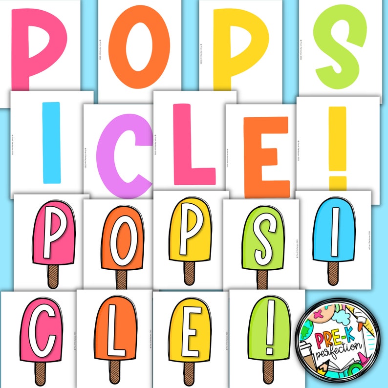 Popsicle Bulletin Board Decor: Summer Classroom Printable (digital ...