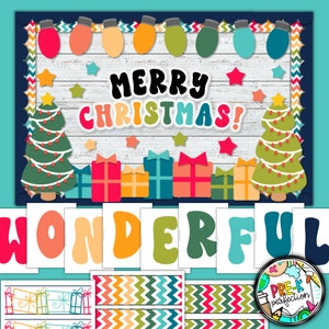 Christmas Bulletin Board Decor: Presents, Trees, Lights (digital ...