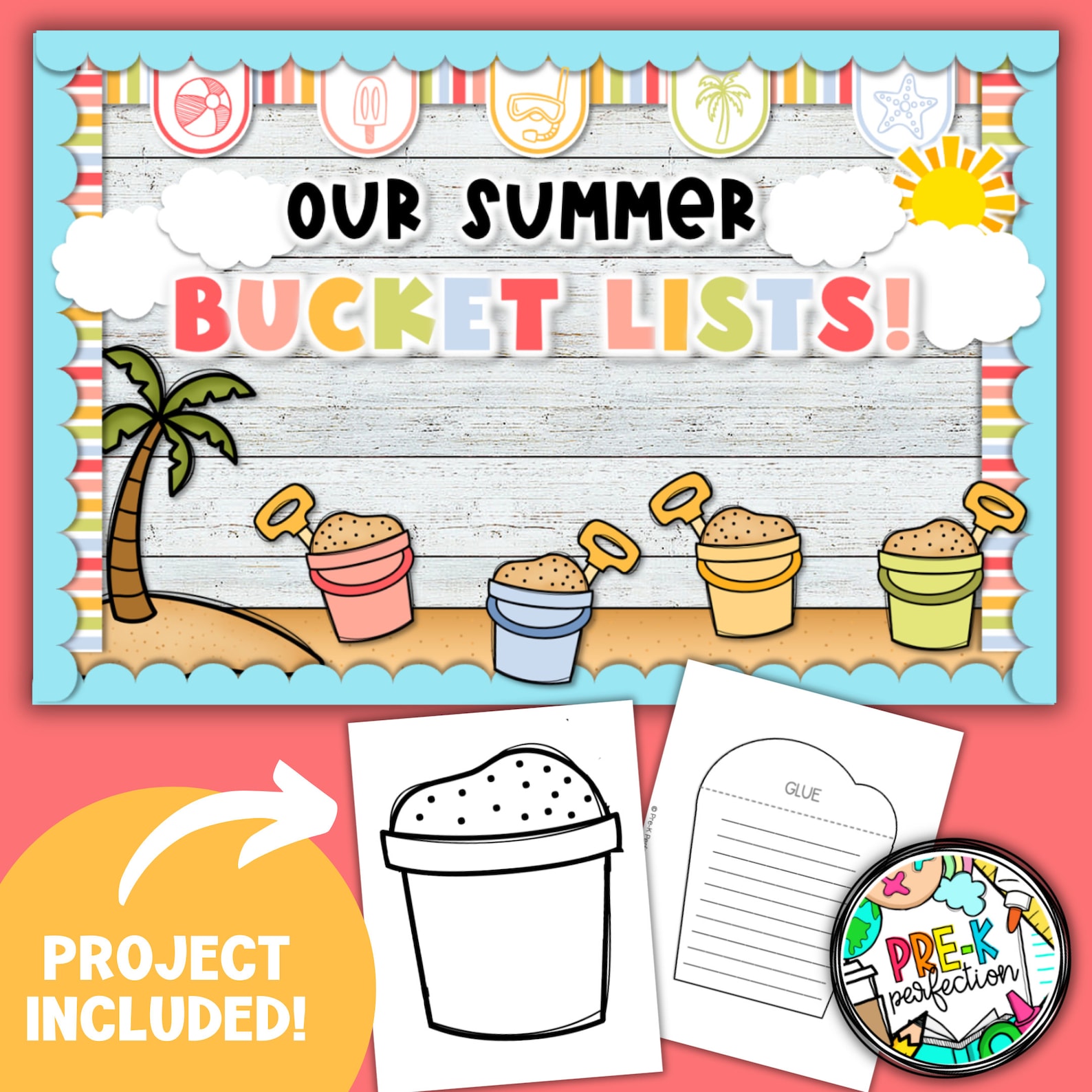Summer Beach Bulletin Board: Bucket List Countdown (digital Download ...