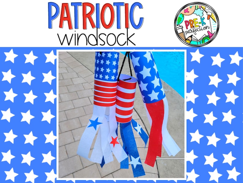 American Flag Paper Windsock Memorial Day Fourth of July - Etsy