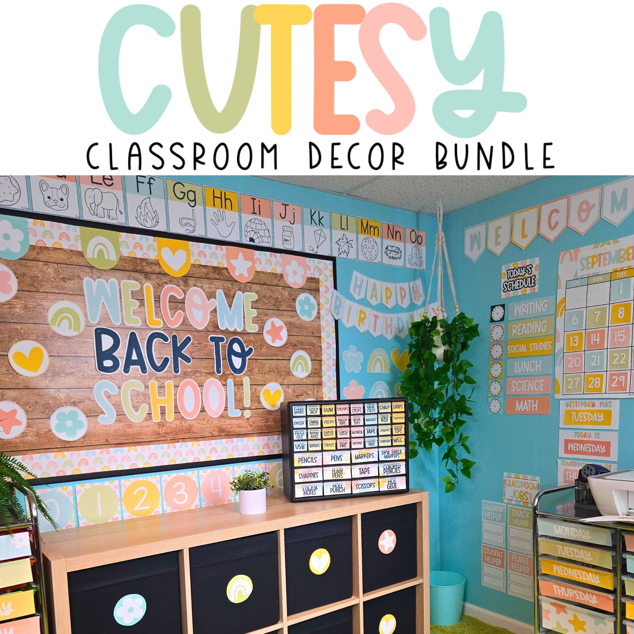 Pastel Classroom Decor Bundle: Cutesy Doodle Theme (digital Download ...