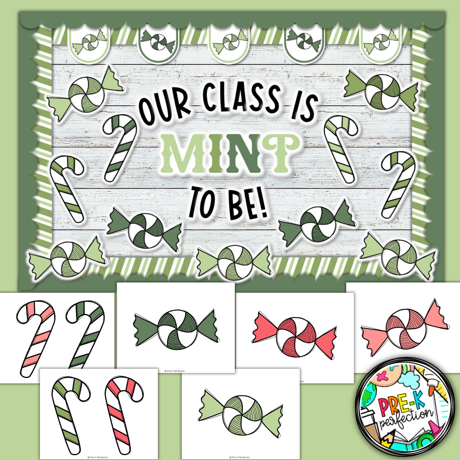 Candy Cane Lane Bulletin Board Kit: Holiday Classroom Decor (digital ...