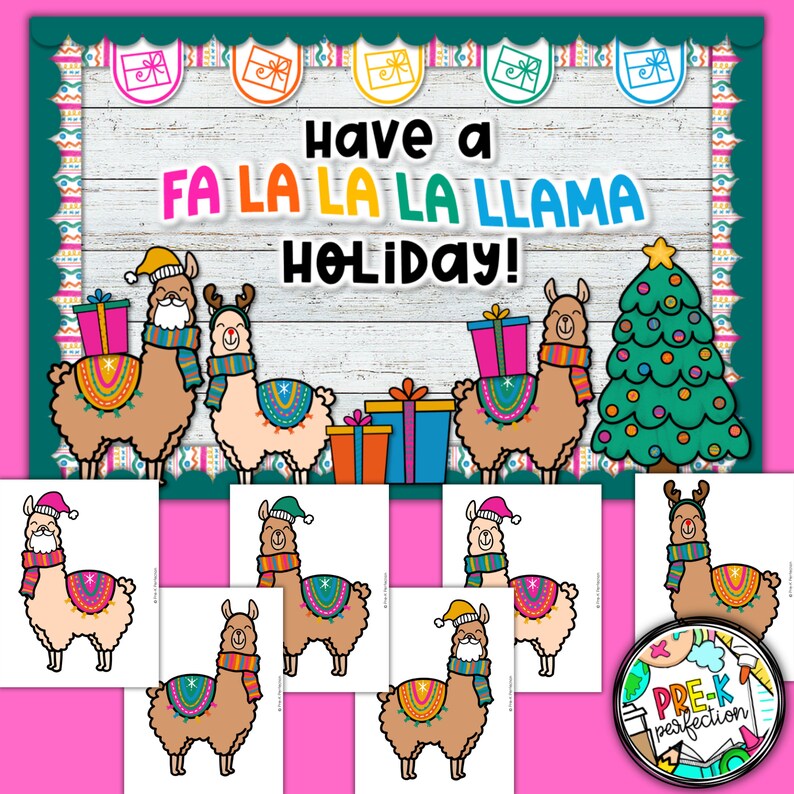 Christmas Llama Bulletin Board: Holiday Classroom Decor (digital ...