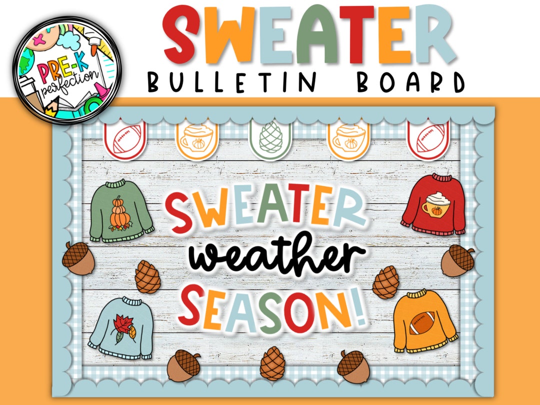 Autumn Sweater Bulletin Board | Fall Sweater Bulletin Board - Etsy