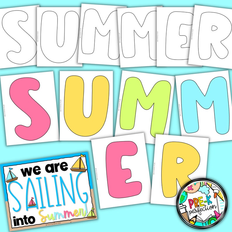 Summer Sailboat Bulletin Board Kit: Classroom Decor (digital Download ...