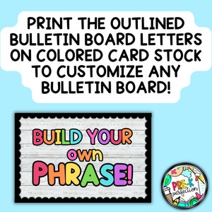 Black and White Bulletin Board Letters: Thin & Bold Font (digital ...