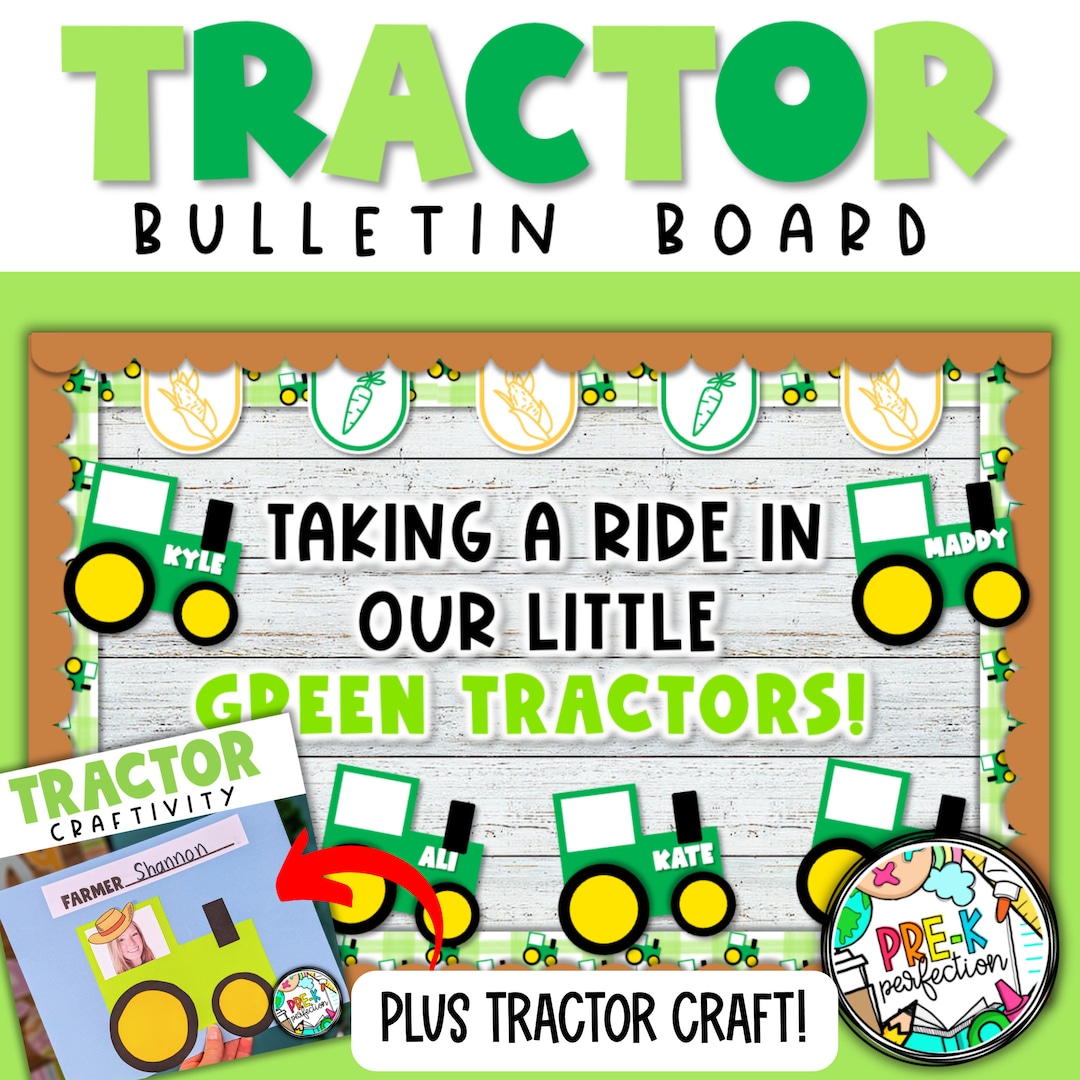 Tractor Bulletin Board With Craft Bundle | Farm Craftivity Decor ...