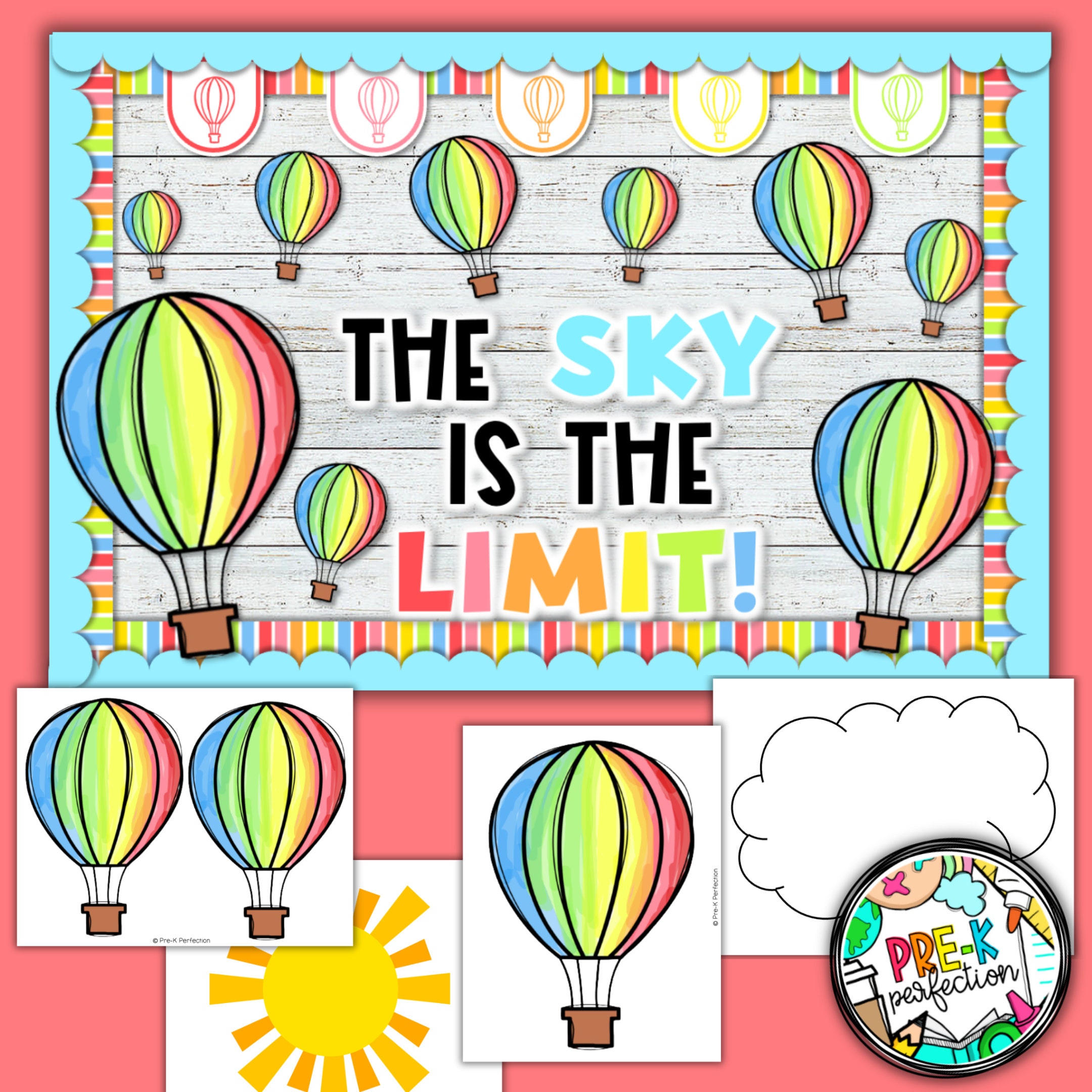 Hot Air Balloon Bulletin Board: Classroom Decor (digital Download) - Etsy