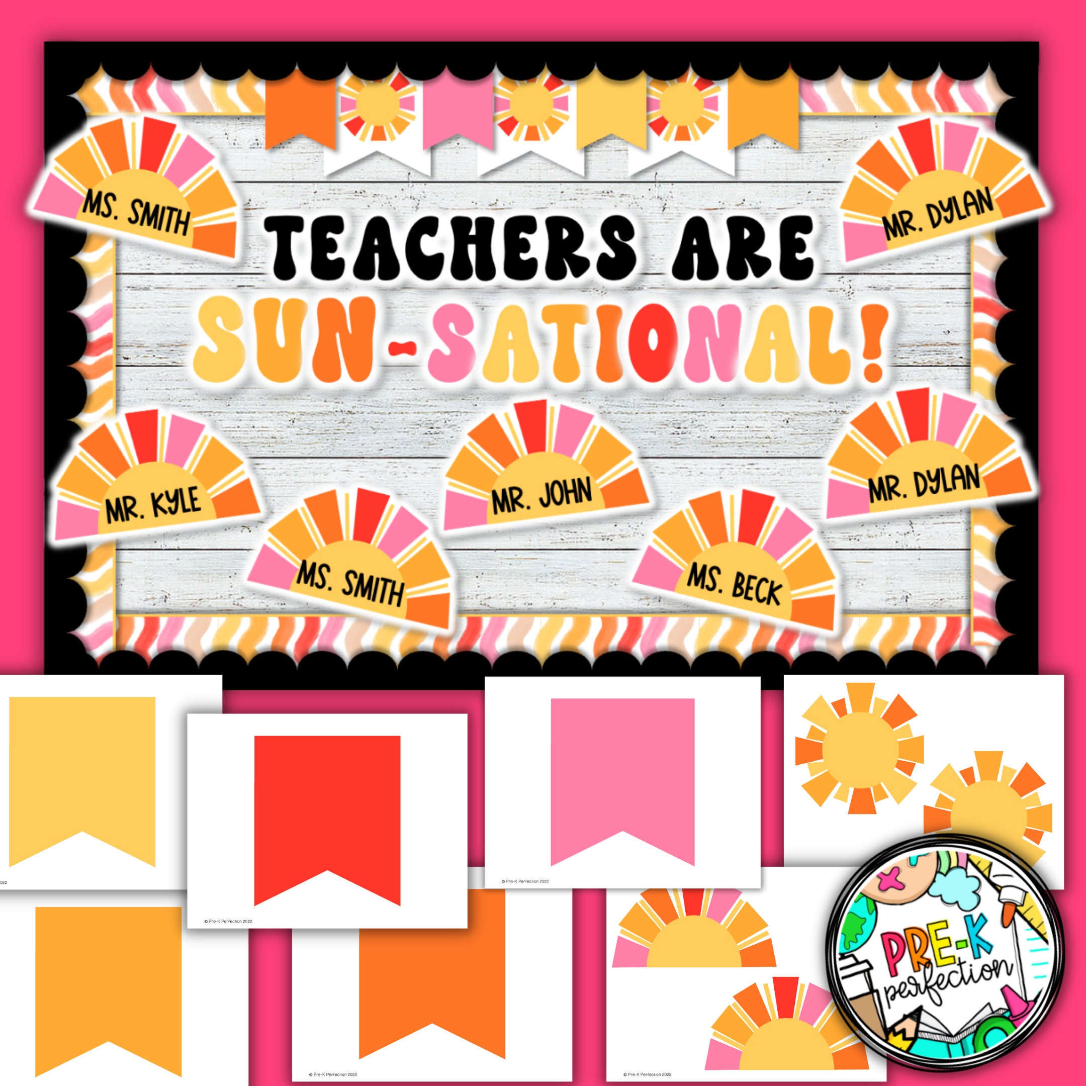 Teacher Appreciation Bulletin Board: Sun-sational Decor (digital ...