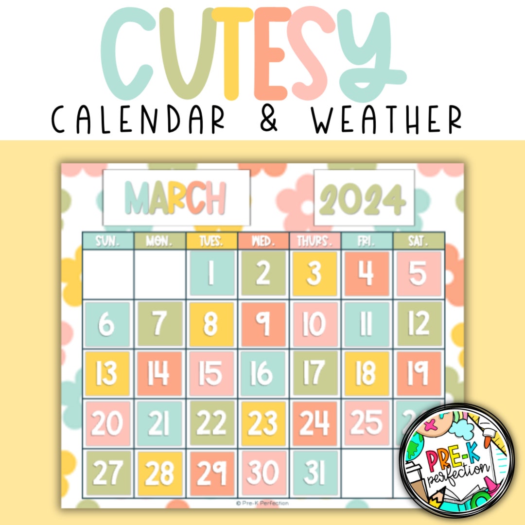 Cutesy Classroom Decor Theme | Calendar Set | Weather Set | Morning ...