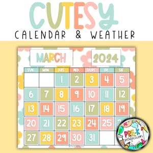 Cutesy Classroom Decor Theme | Calendar Set | Weather Set | Morning ...
