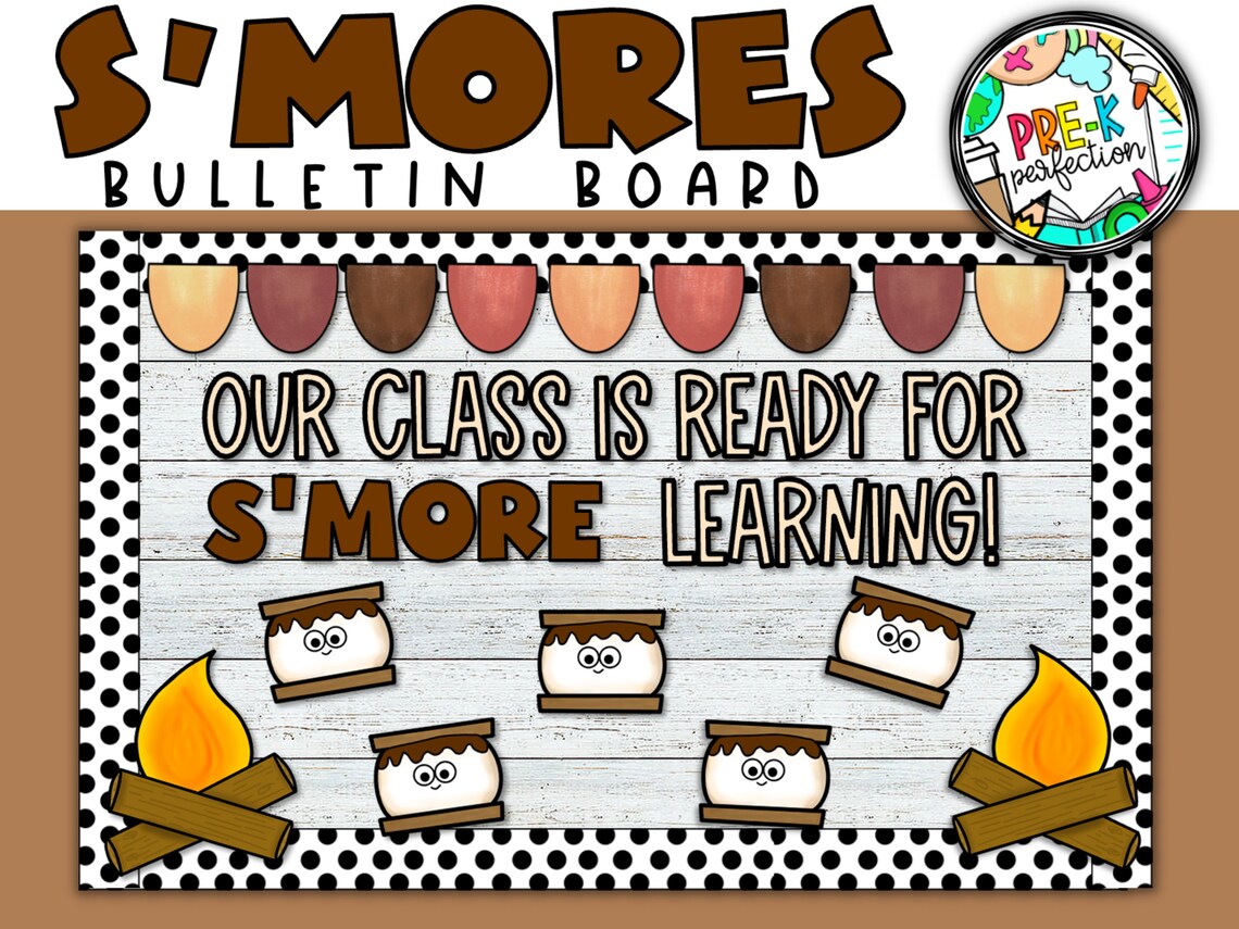 Campfire S'mores Bulletin Board Kit: Outdoorsy Classroom Decor (digital ...