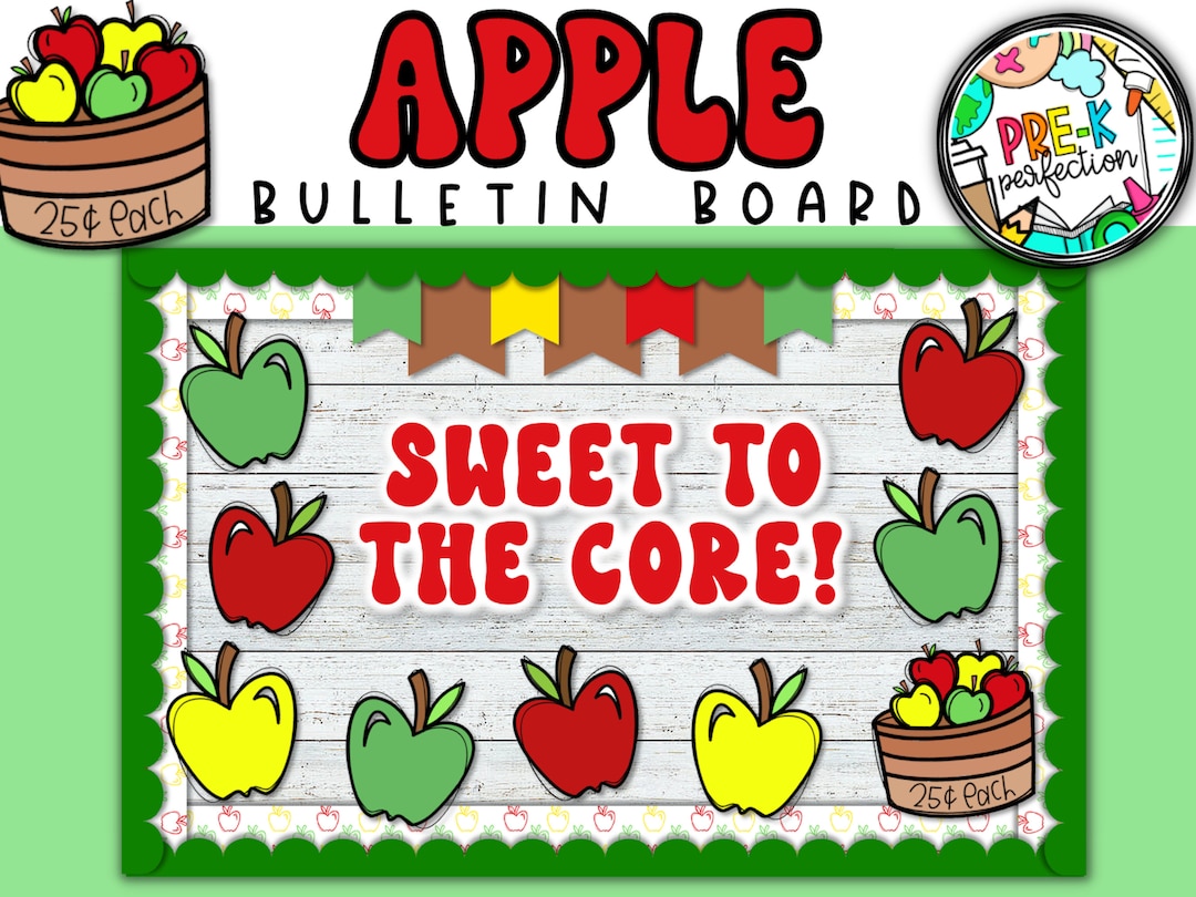 Fall Apple Bulletin Board | Sweet to the Core Bulletin Board | Apple ...