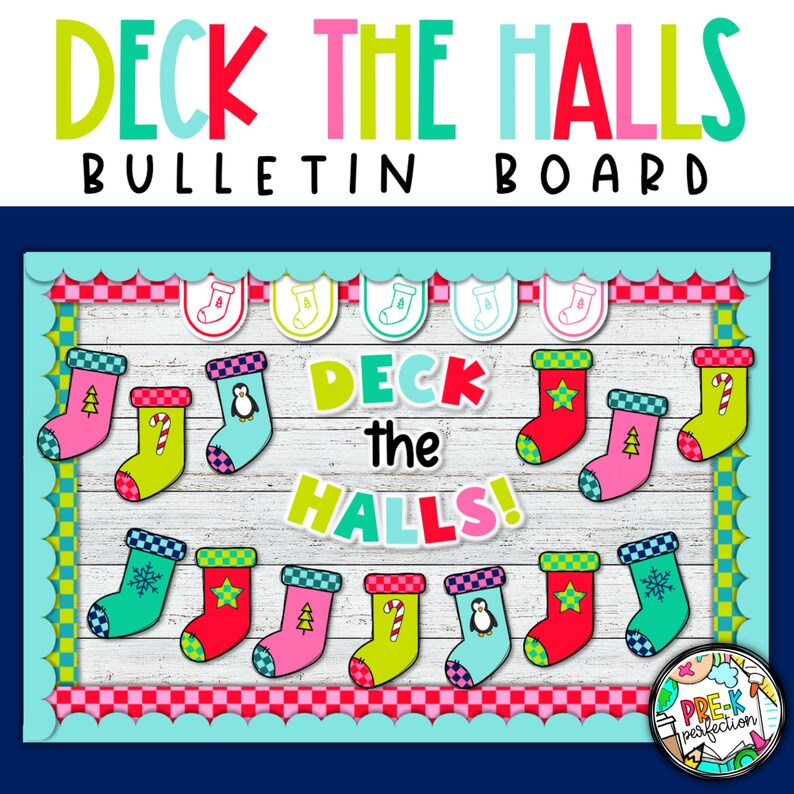Christmas Stockings Bulletin Board Kit: Classroom Decor (digital ...
