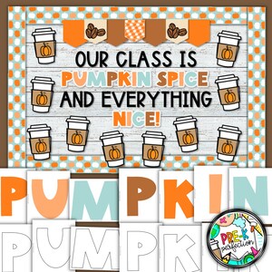 Pumpkin Spice Bulletin Board Kit: Fall Classroom Decor (digital ...