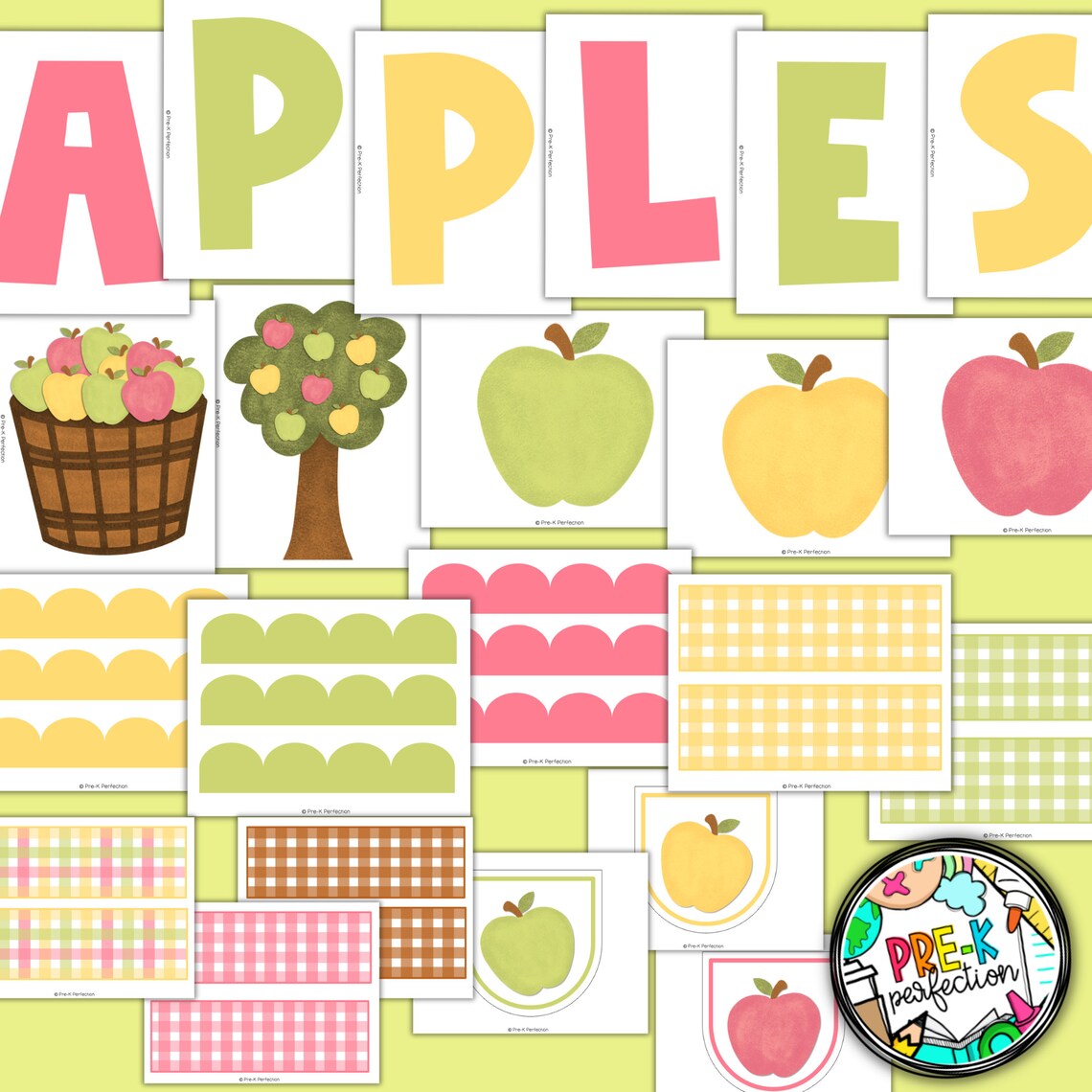 Pastel Apple Orchard Bulletin Board Decor (digital Download) - Etsy