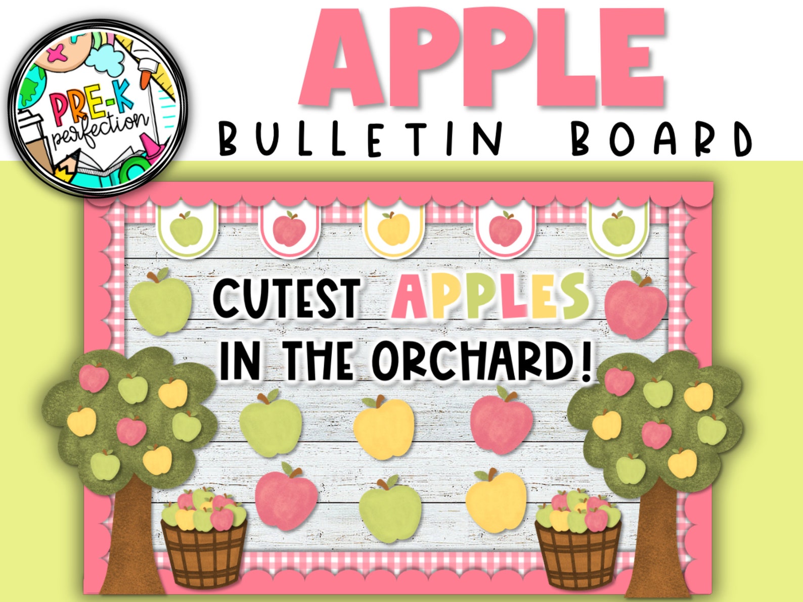 Pastel Apple Orchard Bulletin Board Decor (digital Download) - Etsy