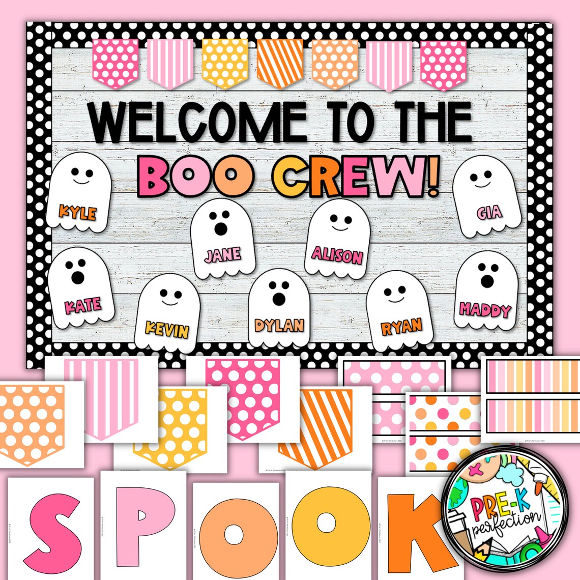 Pastel Halloween Decor Bulletin Board Boo Crew Bulletin - Etsy