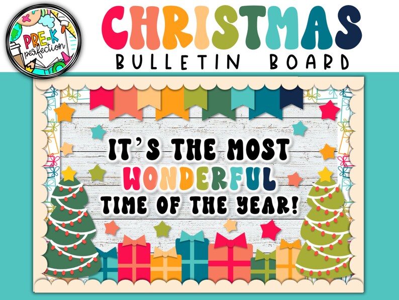 Christmas Bulletin Board Decor: Presents, Trees, Lights (digital ...