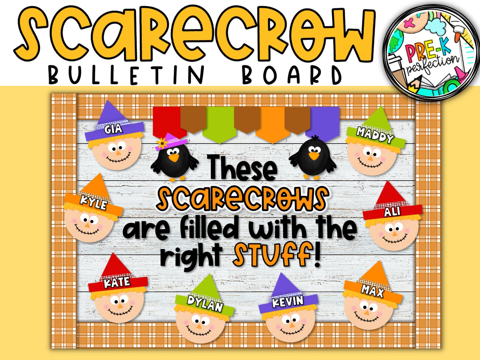 Scarecrow Bulletin Board Kit: Fall Classroom Decor (digital Download ...