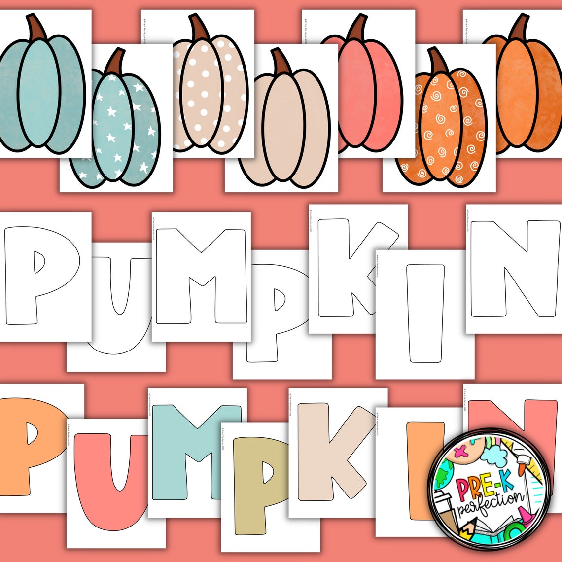 Pastel Pumpkin Patch Bulletin Board Fall Pumpkin Bulletin - Etsy