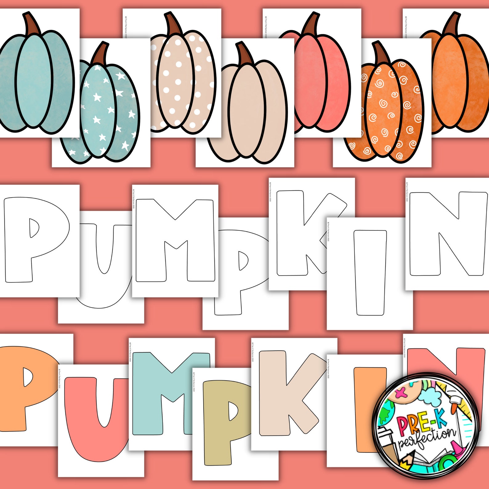 Pastel Pumpkin Patch Bulletin Board Fall Pumpkin Bulletin - Etsy