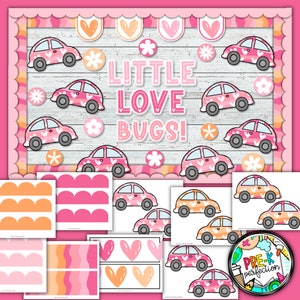 Love Buggy Valentine Bulletin Board | Retro Love Bug Bulletin Board ...