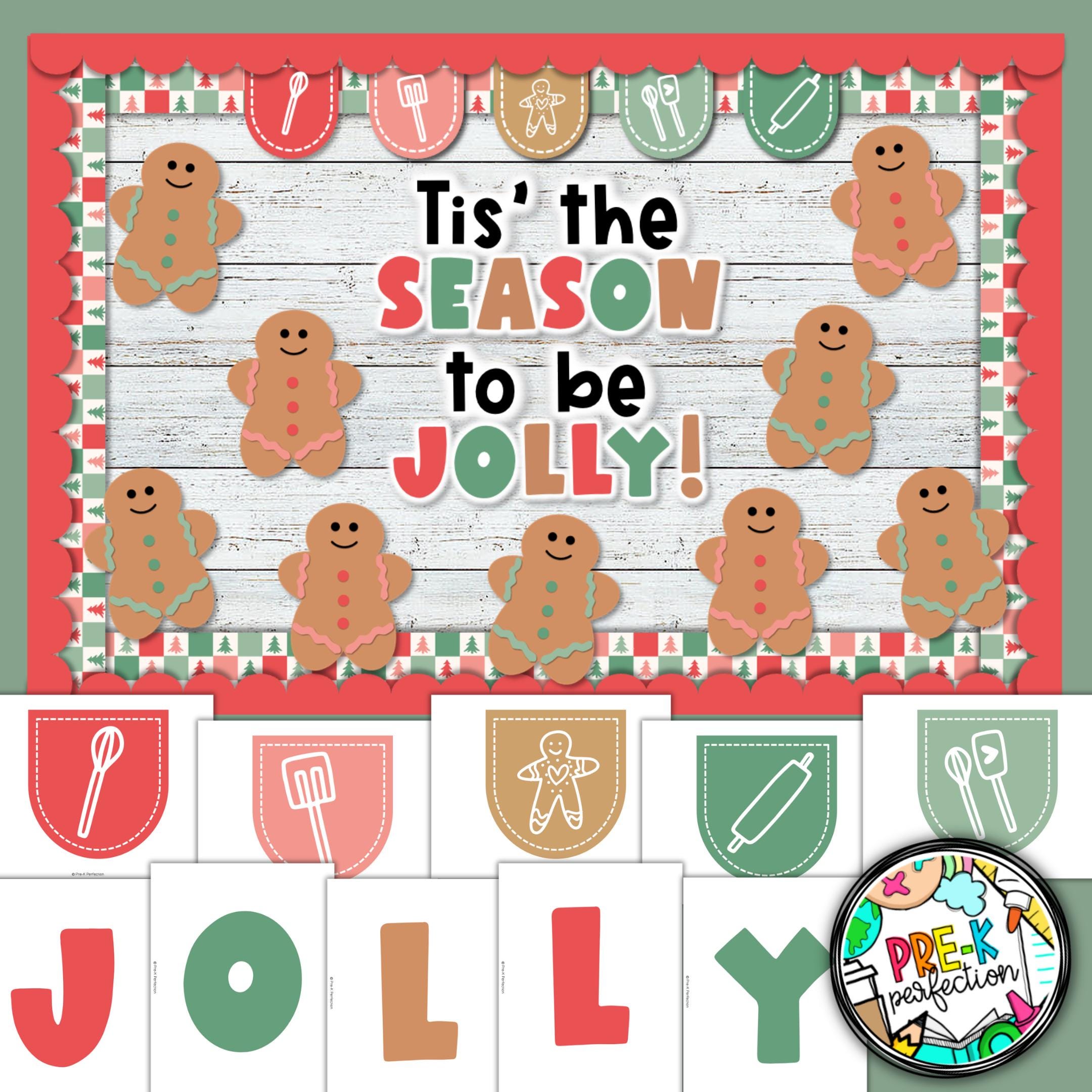 Christmas Gingerbread Bulletin Board Kit: Holiday Classroom Decor ...