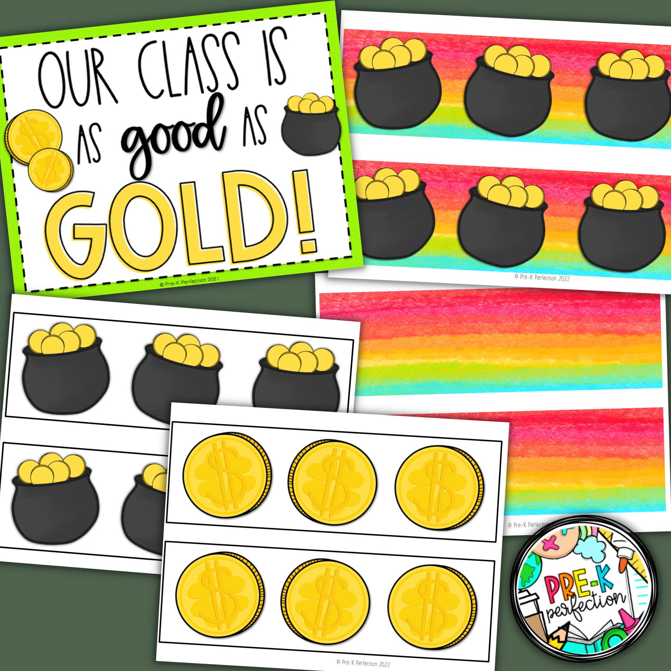 St. Patrick's Day Bulletin Board: Golden Classroom Decor (digital ...