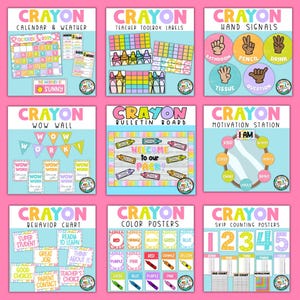 Crayon Classroom Decor Bundle: Bright Posters (digital Download) - Etsy