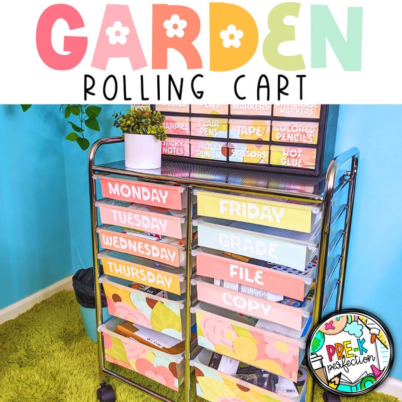 Teacher Rolling Cart - Etsy
