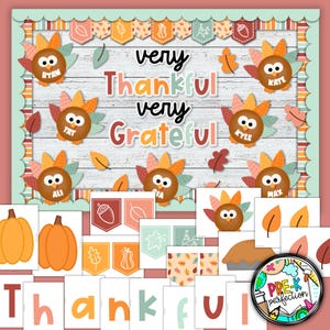 Demure Thanksgiving Bulletin Board | Very Thankful Very Grateful ...