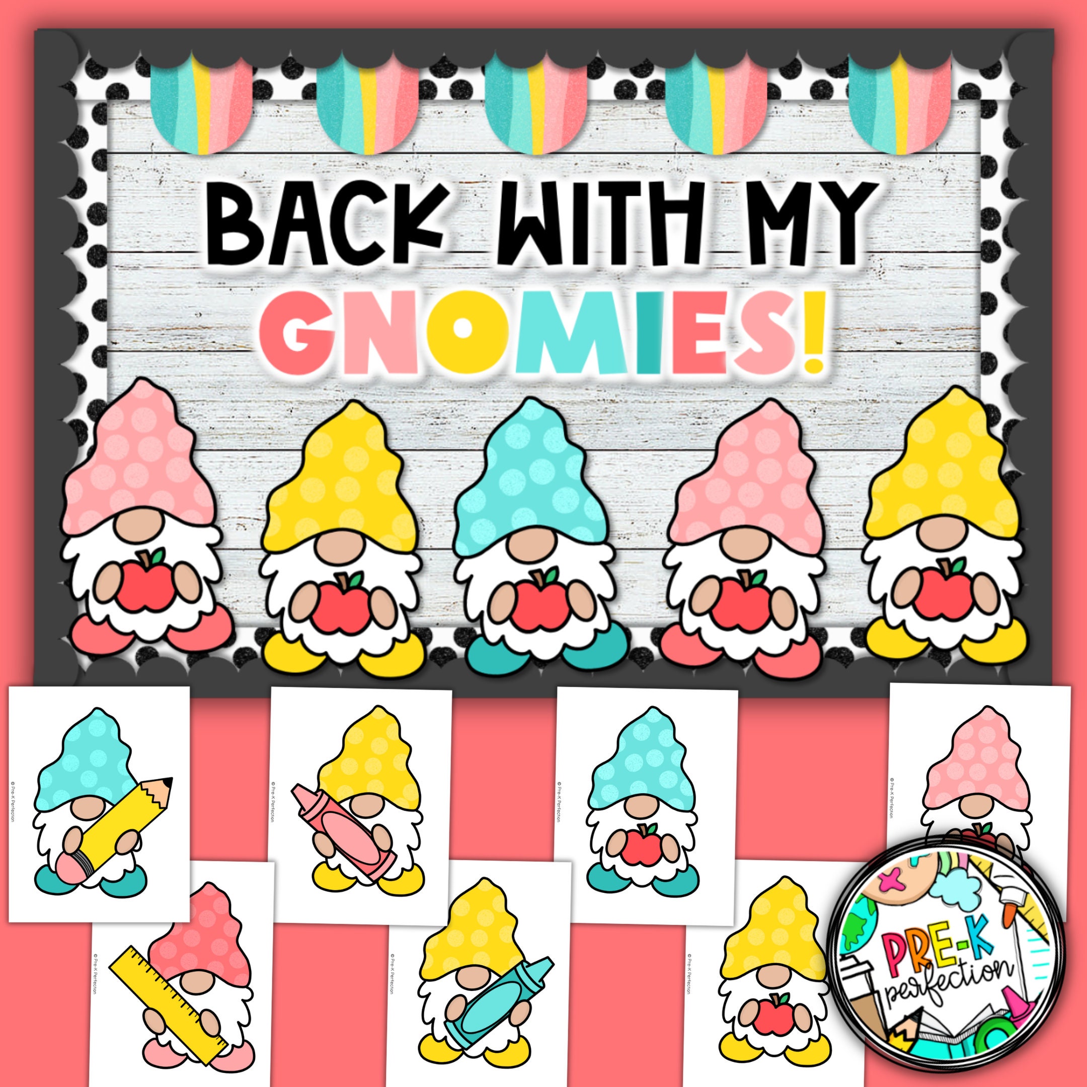 Back to School Bulletin Board: School Gnomes Decor (digital Download ...