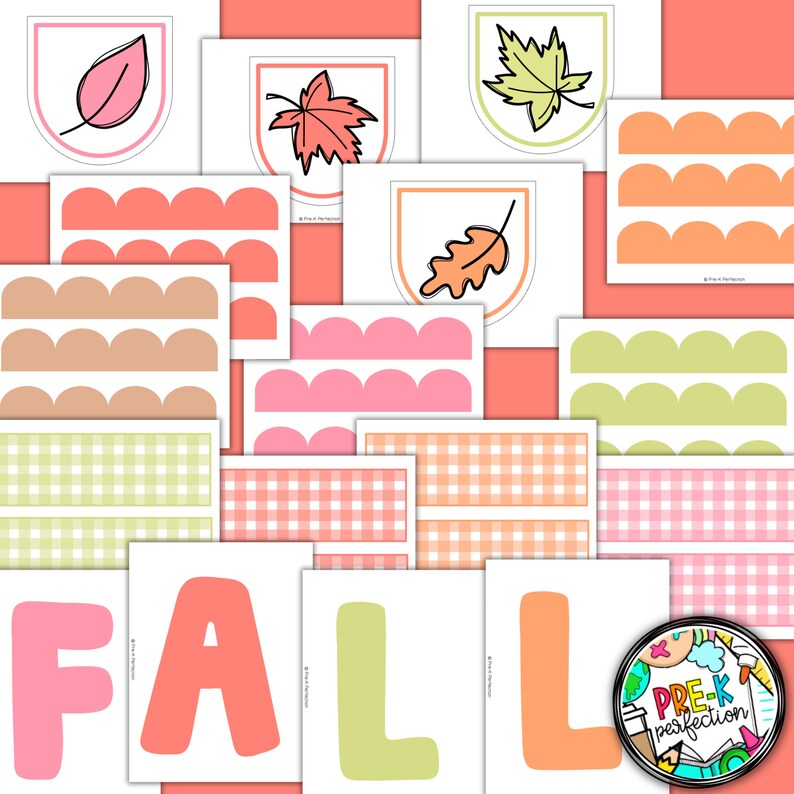 Boho Fall Leaves Bulletin Board: Pastel Autumn Decor (digital Download ...