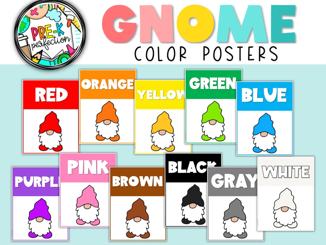 Gnome Classroom Decor | Gnome Color Posters | Polka Dot Classroom Decor ...