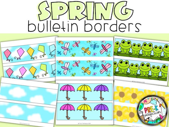 Spring Bulletin Borders Easy to Use Digital Product - Etsy