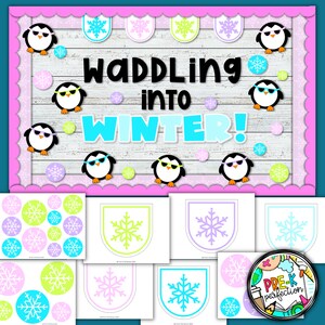 Waddling Into Winter Bulletin Board | Winter Bulletin Board | Penguin ...