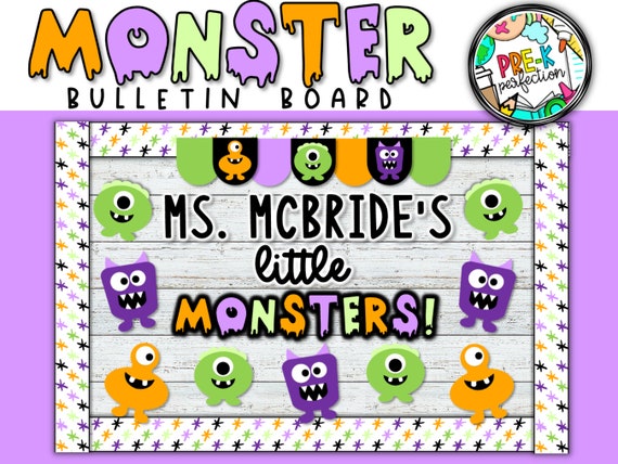 Halloween Monster Bulletin Board Halloween Bulletin Board - Etsy