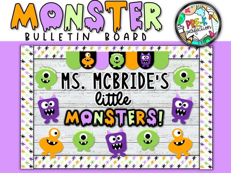 Halloween Monster Bulletin Board Halloween Bulletin Board - Etsy