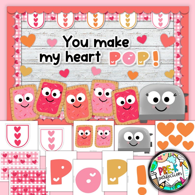 Valentine's Day Bulletin Board Kit: Editable Toaster Tart Theme ...